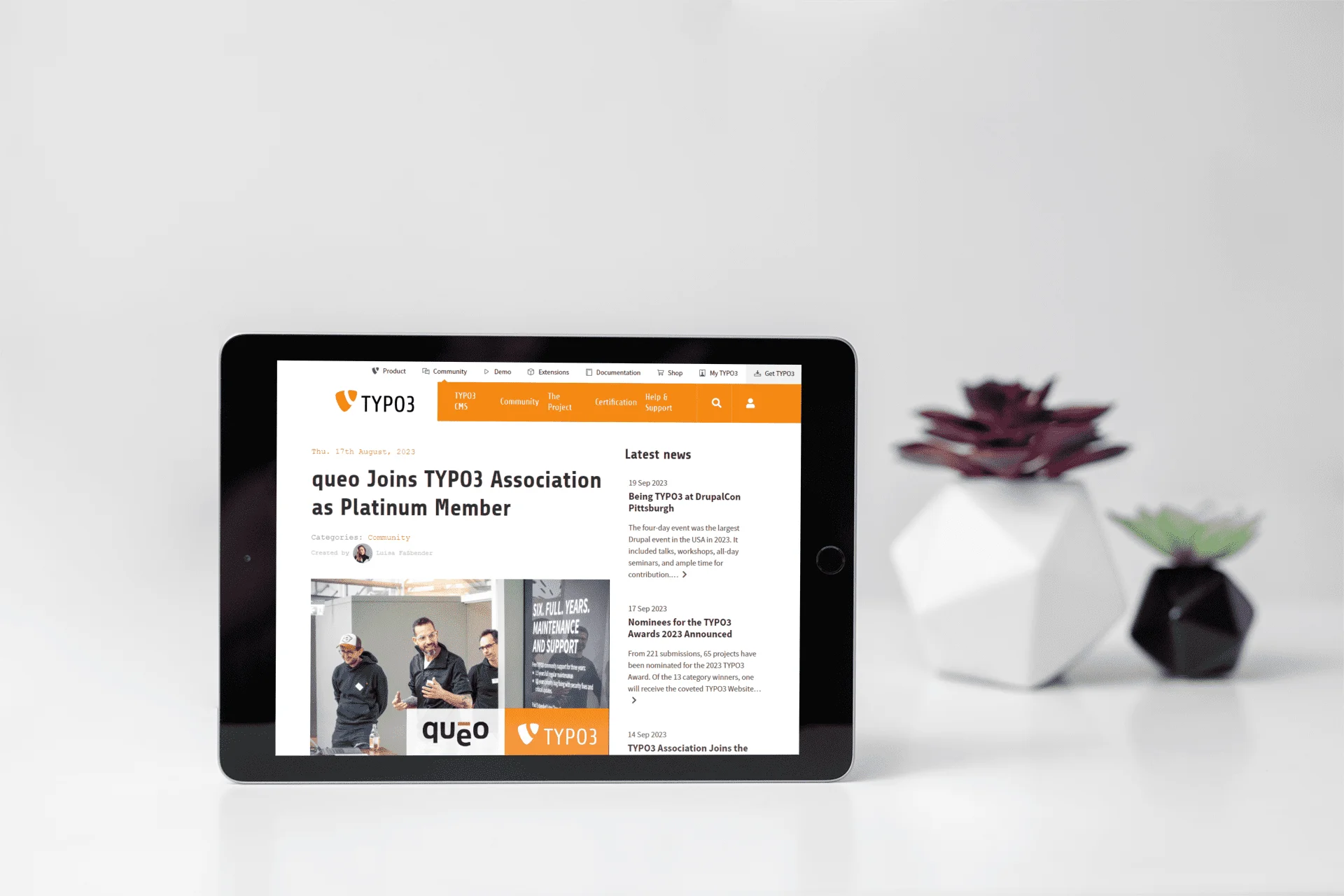 queo ist TYPO3 Platinum Member - queonext